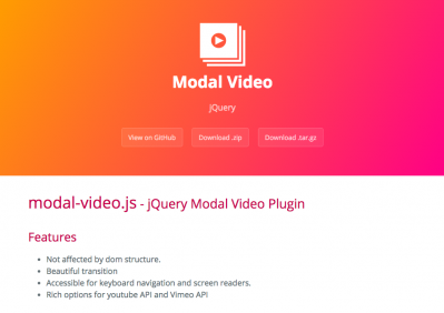 modal-video.js - 動画をモーダルウィンドウで表示する jQueryプラグイン（+ React版）をリリースしました | OSS ...